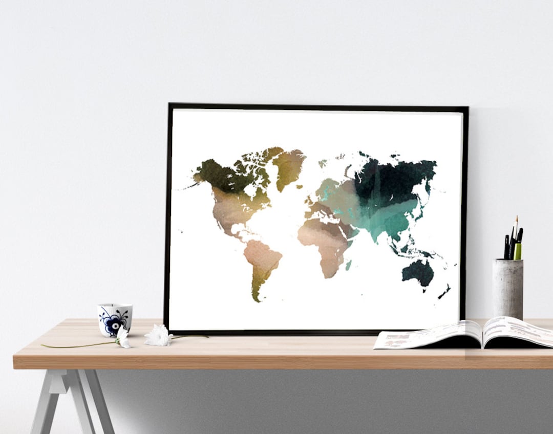 World Map Wall Art Art Prints Map Poster Map Art Print - Etsy