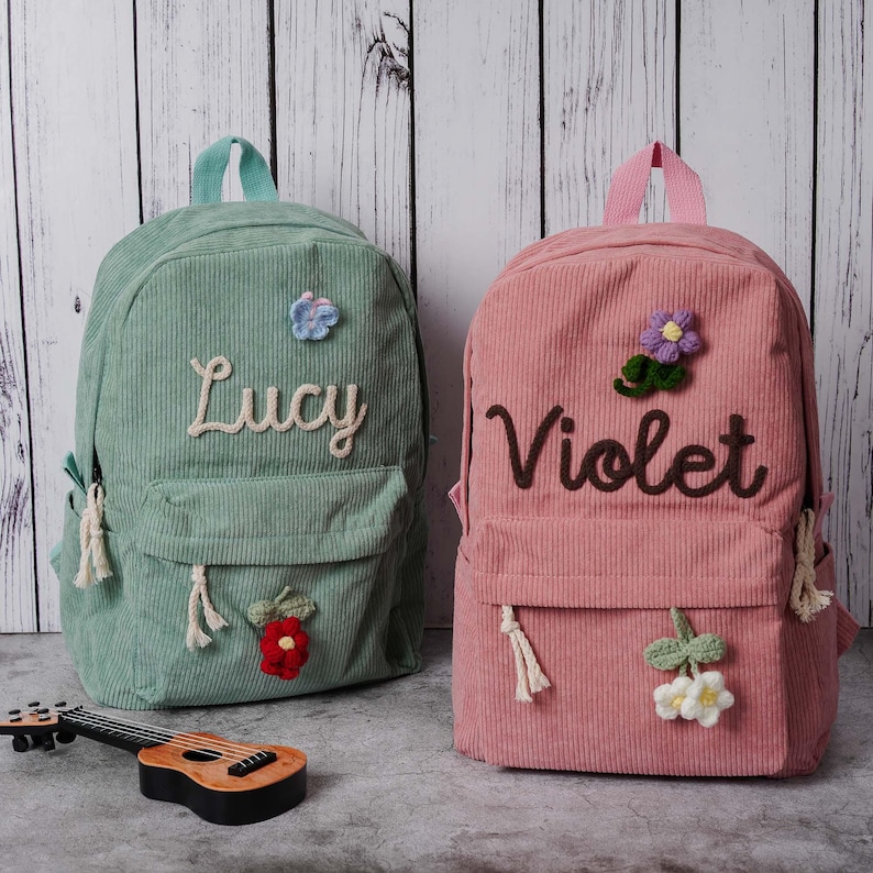 Personalized Kids Backpack, Custom Toddler Corduroy Backpacks Birthday ...