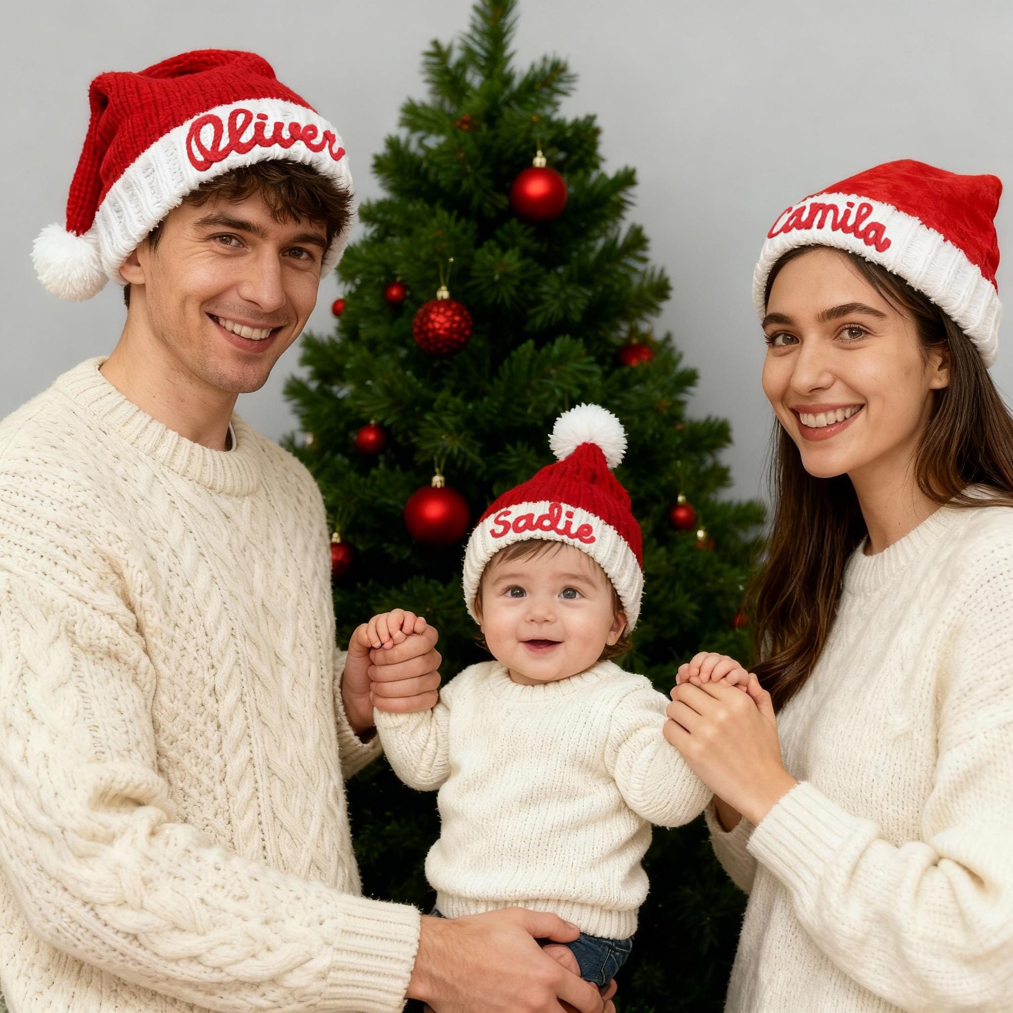Personalized Santa Hat, Baby Santa Hat, Custom Handmade Hat, Christmas ...