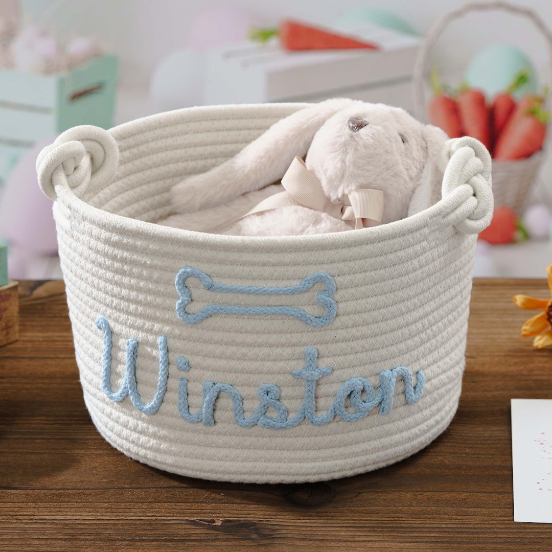 Personalized Dog Toy Basket, New Cat Toy Dog Gift, Dog Toy Storage Bins ...