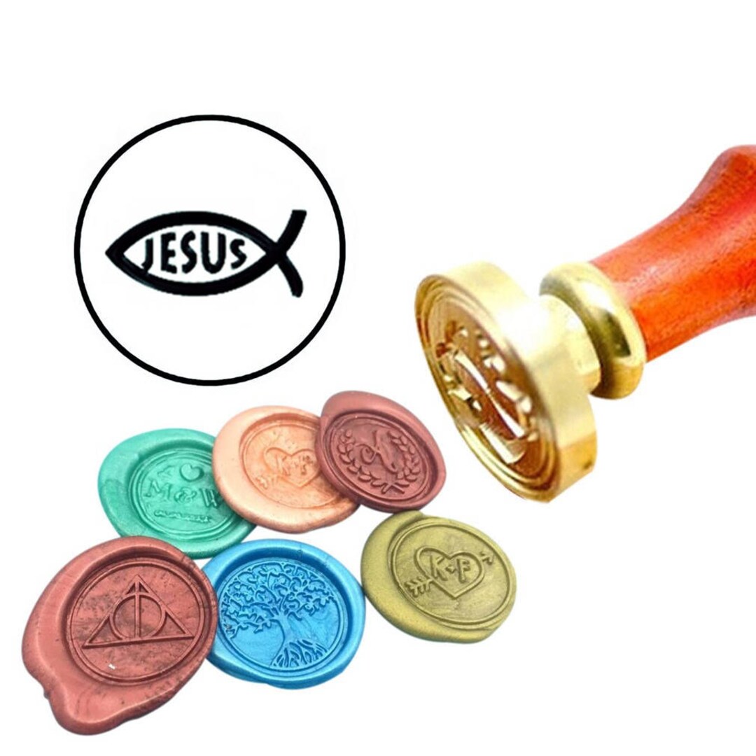 Jesus Fish Wax Seal Stamp Jesus Fish Sealing Wax Stamp Kit Jesus Fish ...