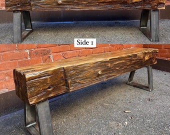 Rustic Barn Beam Table - Etsy