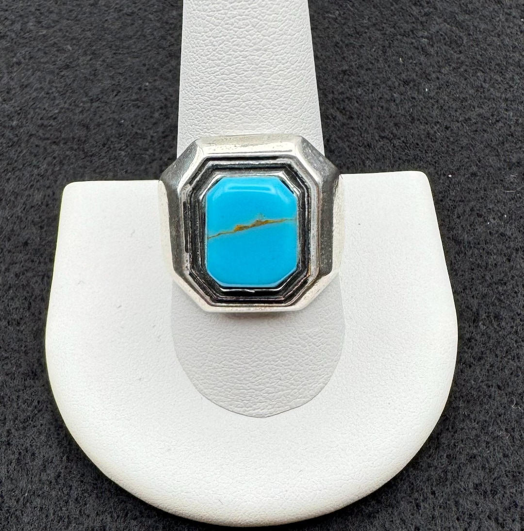 Navajo Sterling and Turquoise Ring by Ted Ott - Etsy