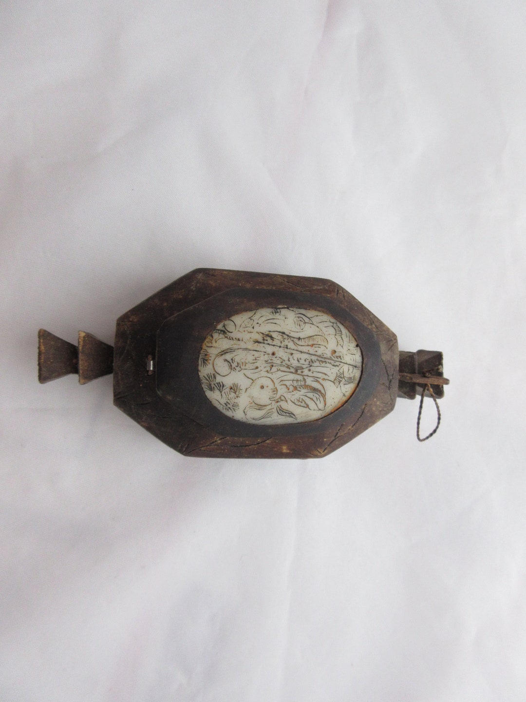 Buy Antique Early Chinese Snuff Box. Hand Made, Carved Center With ...