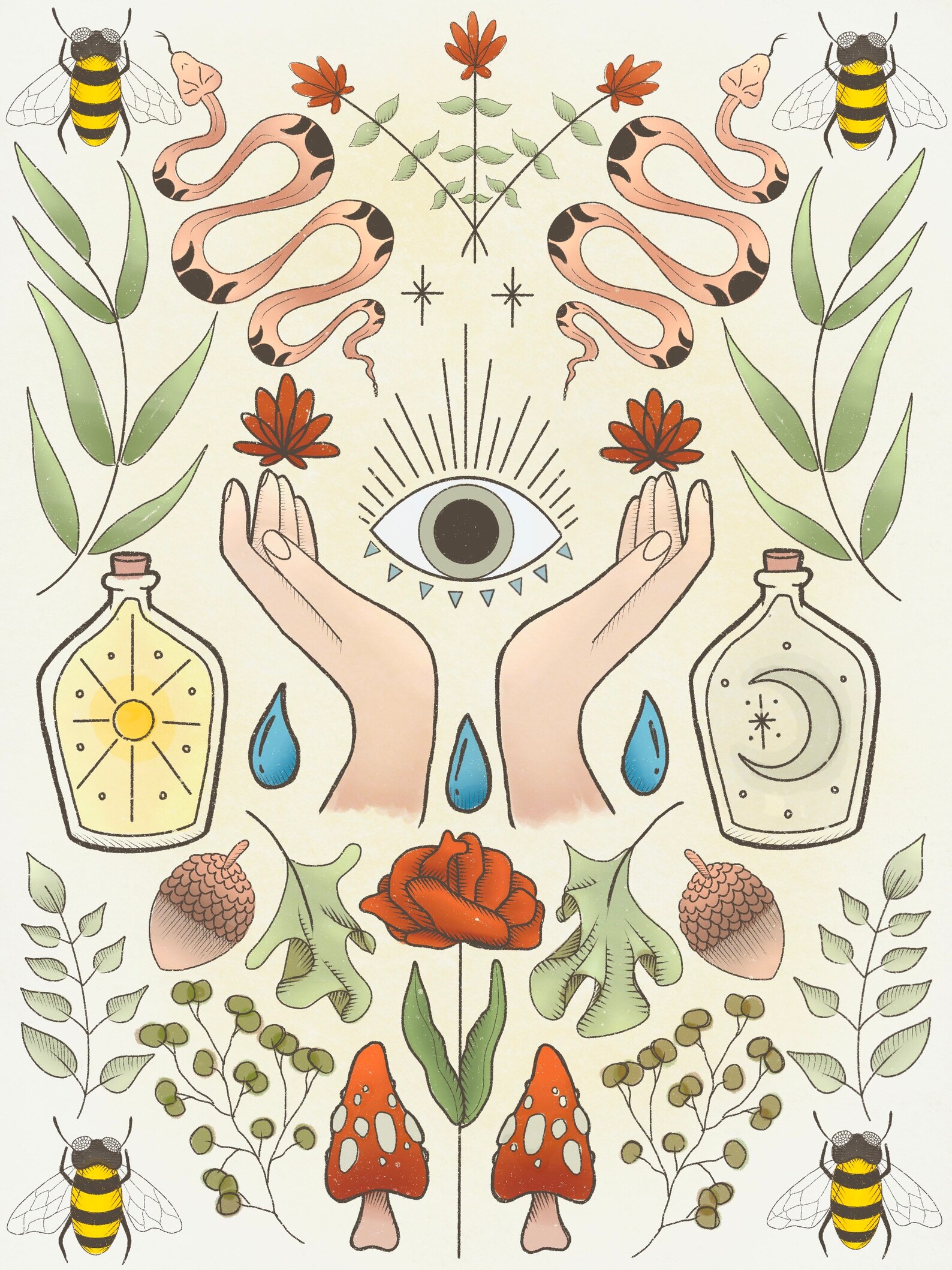 DIGITAL PRINT Illustrative Print the Bees Knees - Etsy