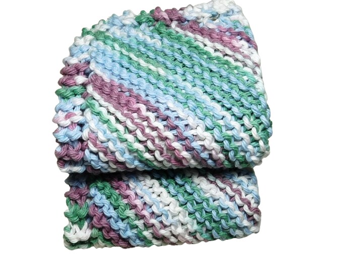 Knitted Dishcloth Washcloth Washrag Dishrag Cotton Set of 2 - Etsy