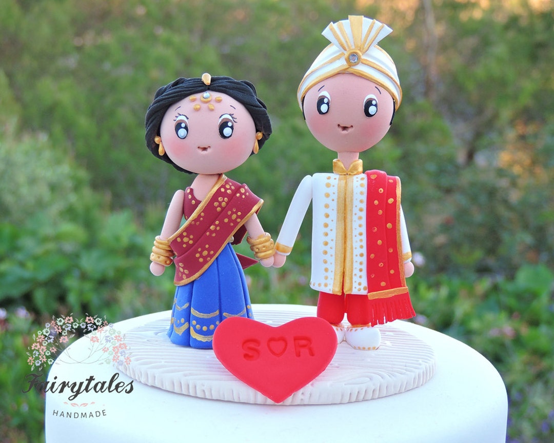 Personalized Wedding Cake Topper, Indian Cake Topper, Wedding Cake ...