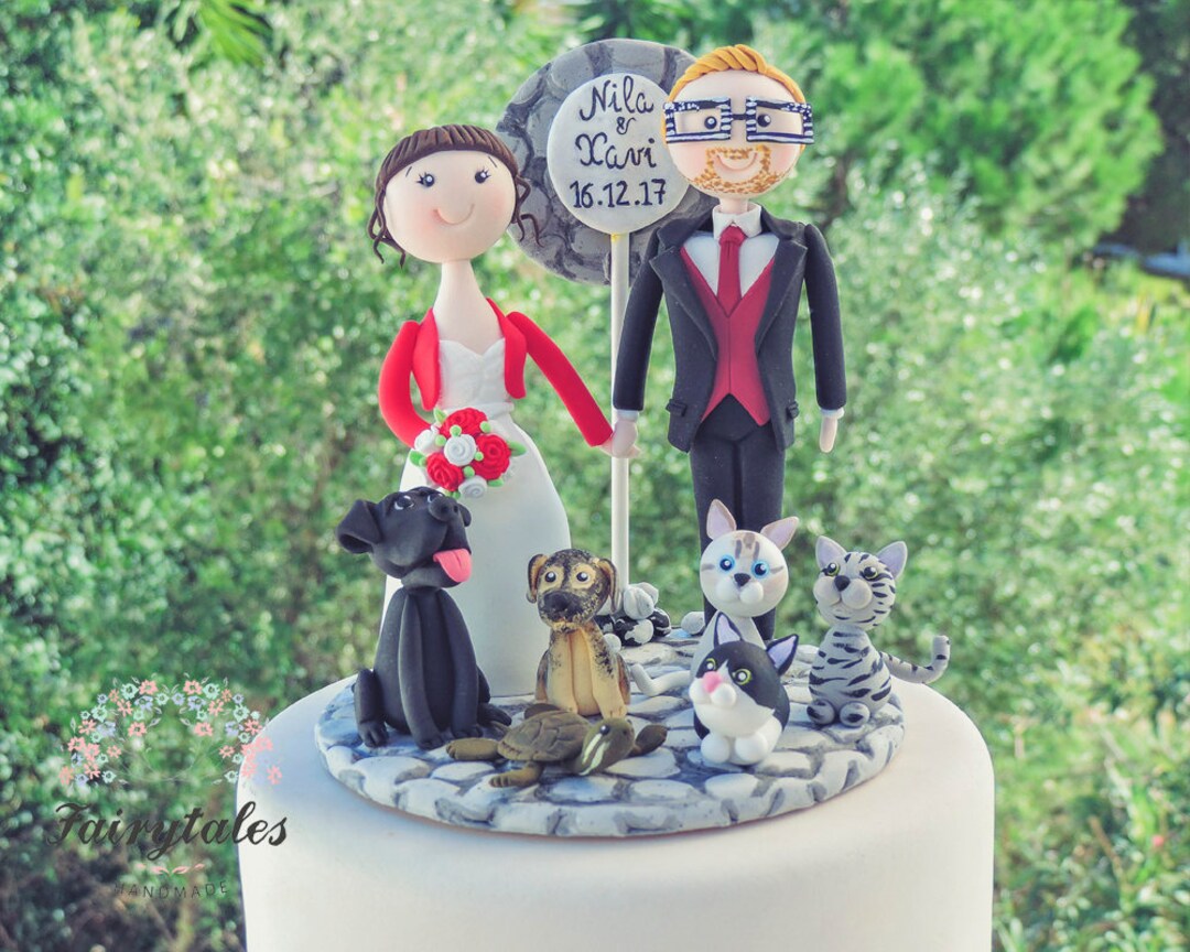 Farm Wedding Cake Topper Couple Pets Wedding Cake Topper - Etsy