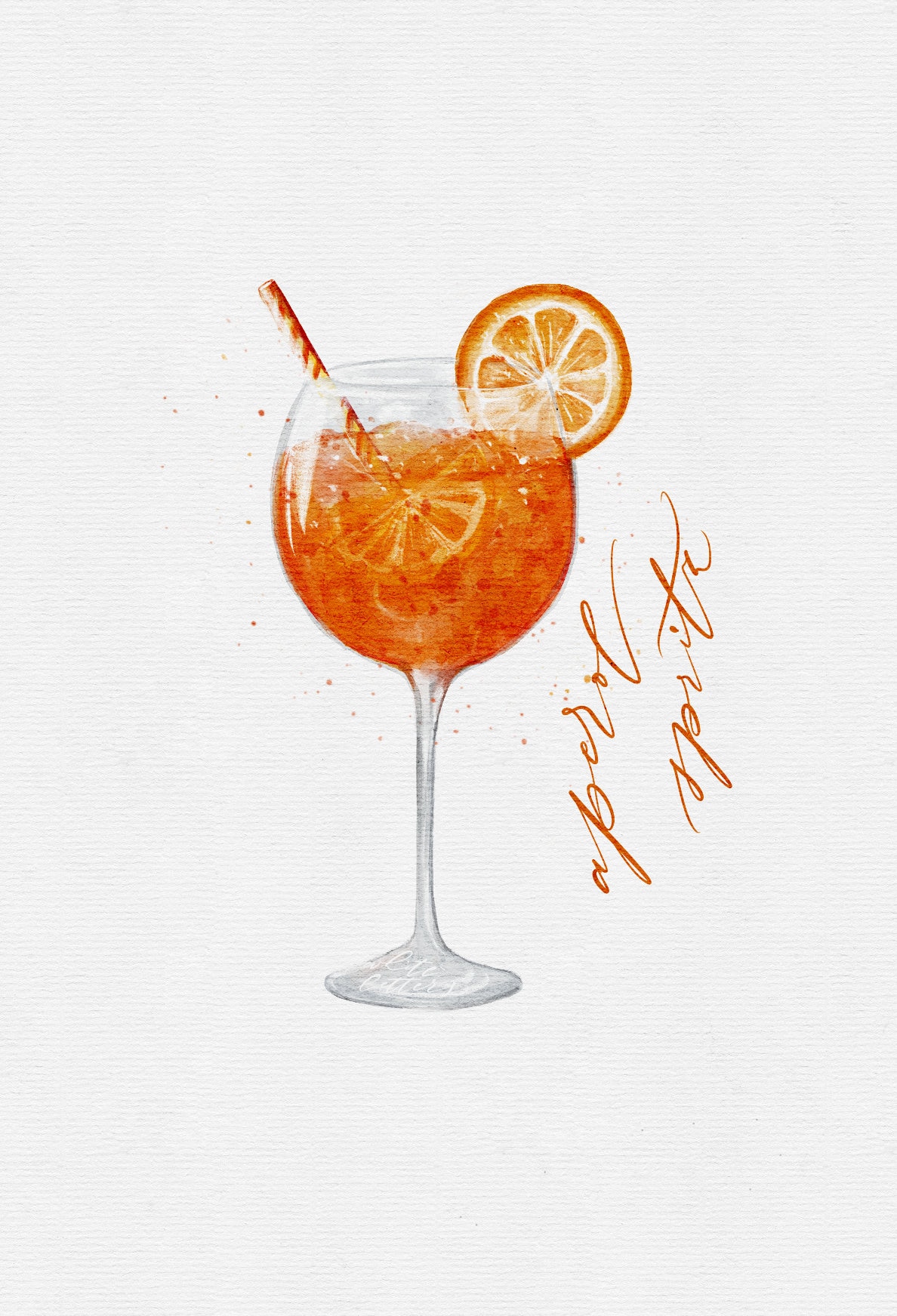 Aperol Spritz Aquarell Illustration Prosecco Cocktail | Etsy Schweiz