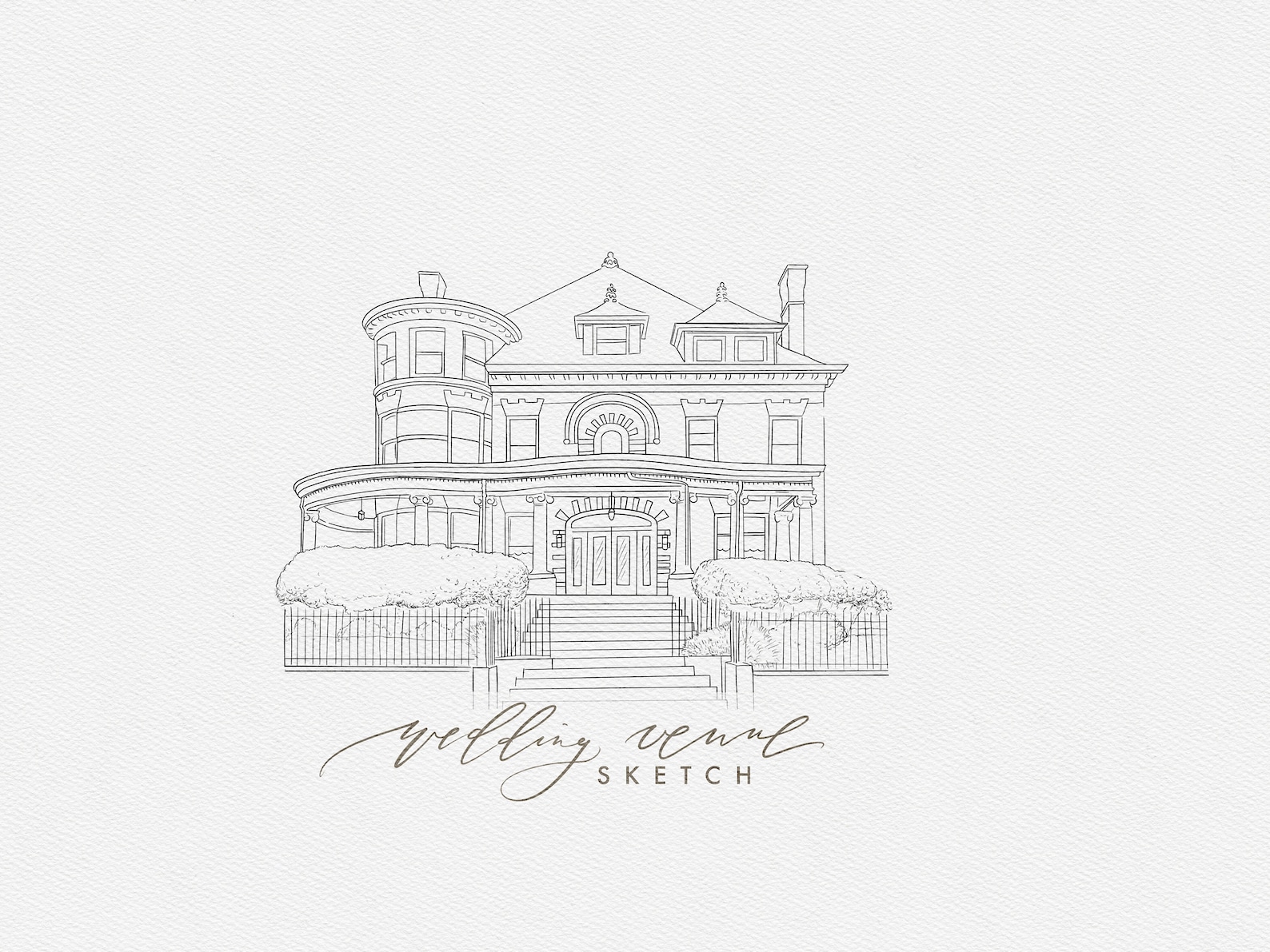 Custom Wedding Venue Sketch - Etsy