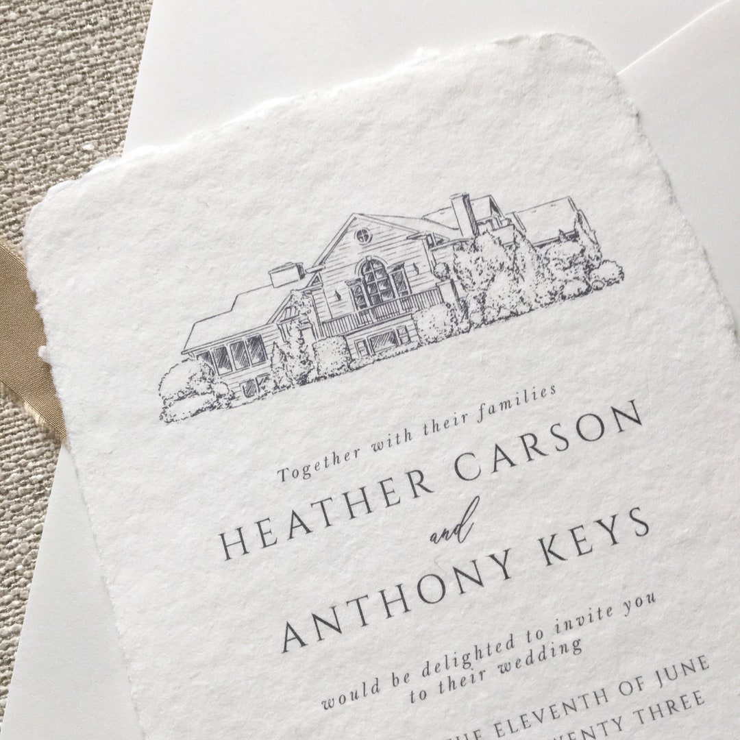 Venue Sketch Digital Wedding Invitation Custom Venue Illustration PNG ...