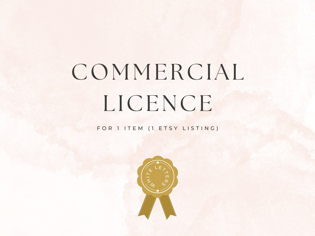 Commercial Licence for 1 Listing - Etsy