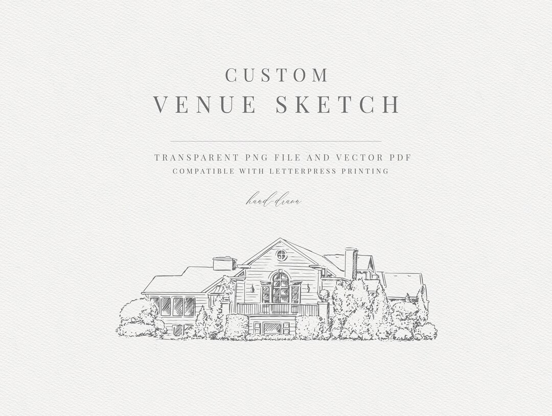 Custom Wedding Venue Sketch | Custom Vector Venue Image | Venue Sketch ...