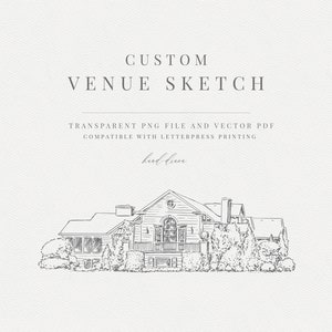 Custom Wedding Venue Sketch | Custom Vector Venue Image | Venue Sketch ...