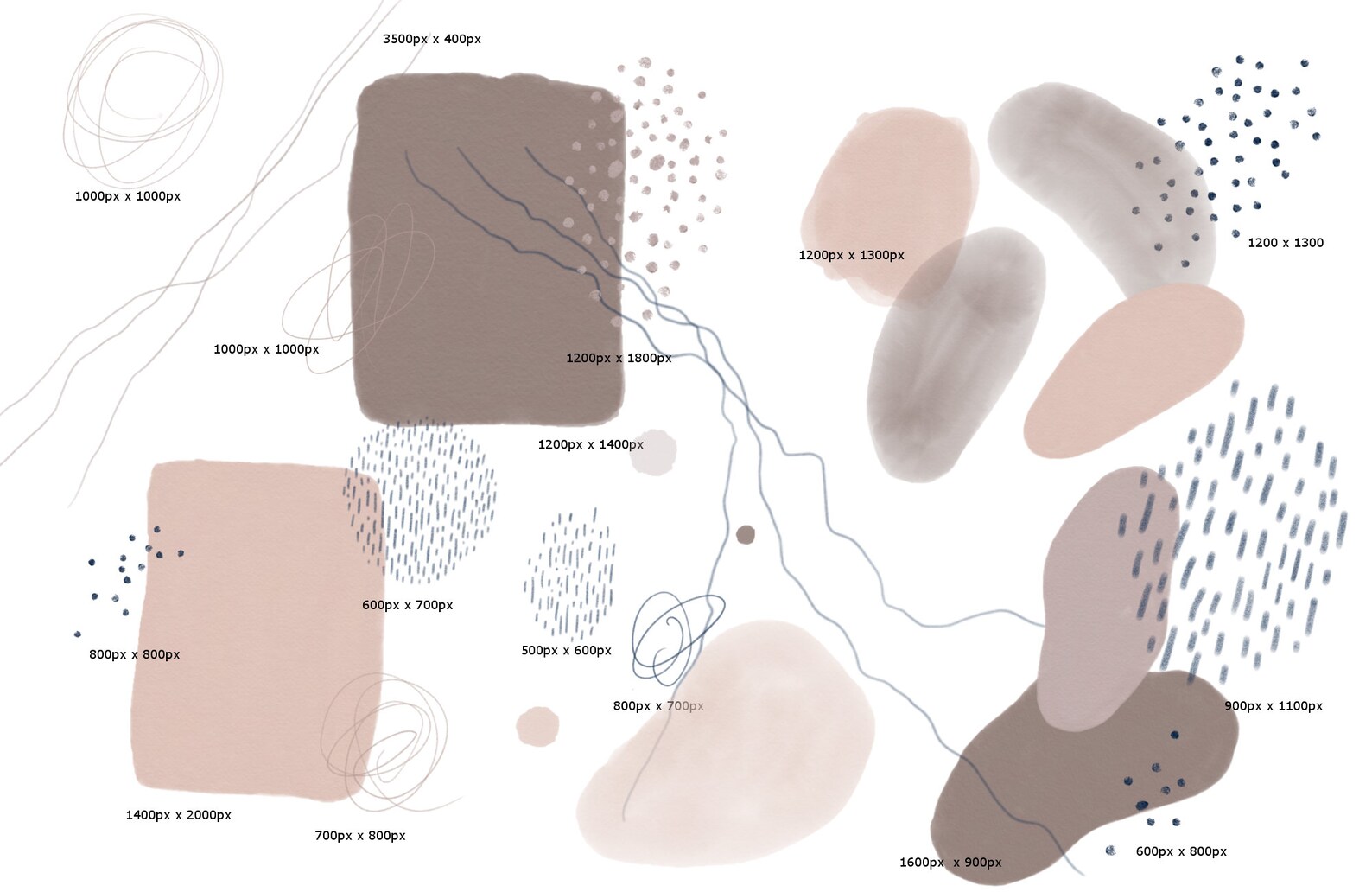 Modern Abstract Shapes Clipart Trendy Modern Art Free - Etsy