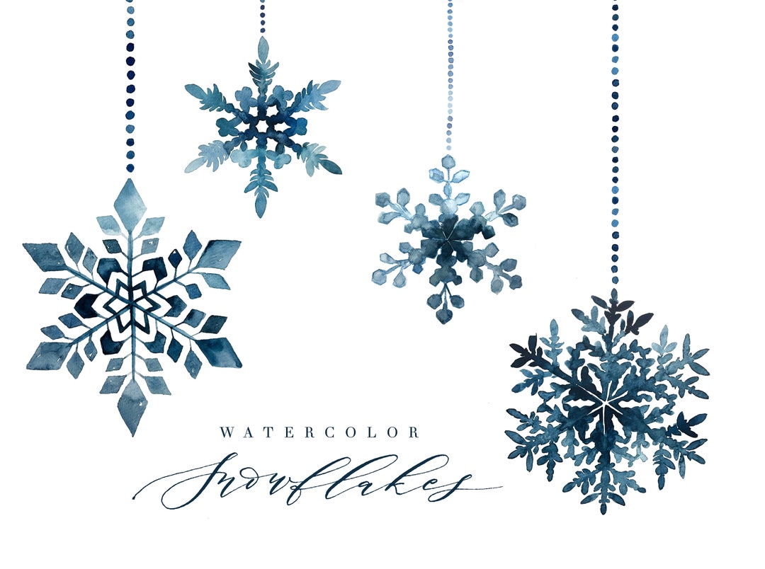 Watercolor Snowflakes - Etsy