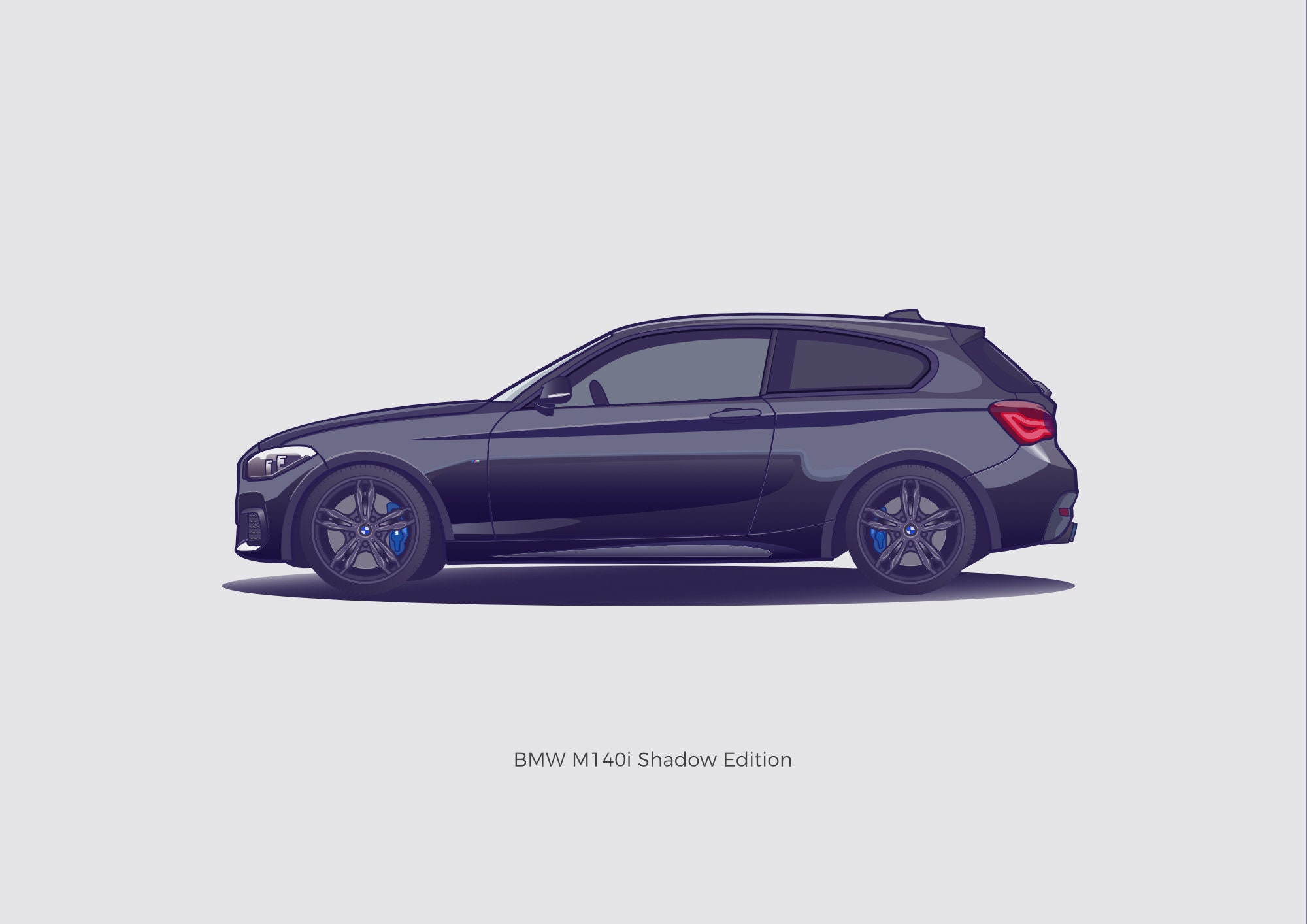 M140i Hot Hatch 3 Door Car Poster Performance Car Print | Etsy