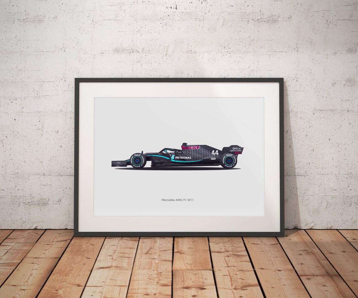 Lewis Hamilton's W11 Race Car F1 Art Print - Etsy
