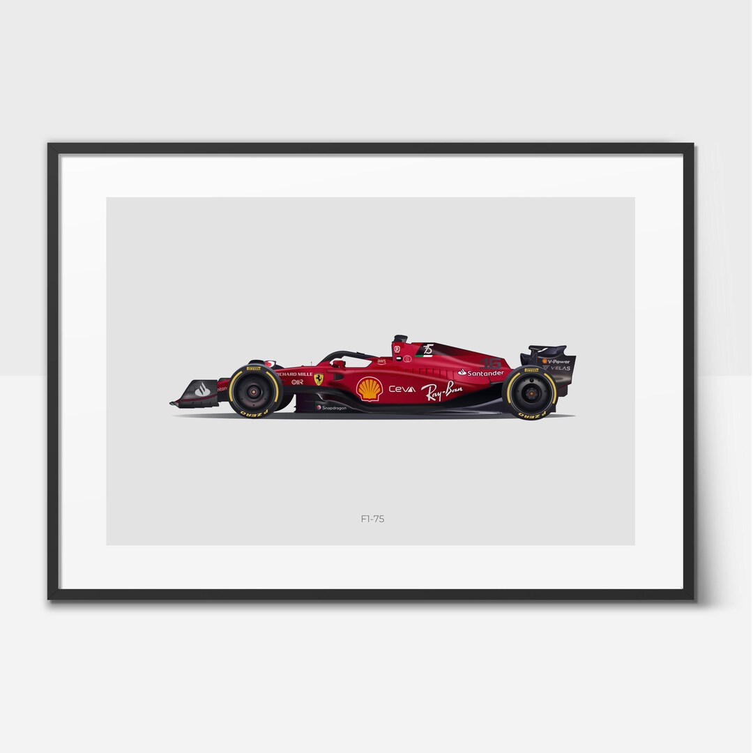 Charles Leclerc 2022 F1 Car Poster, Handmade Illustration, Formula 1 ...