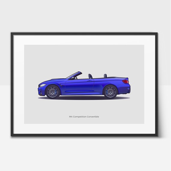 M4 Competition Convertible Car Poster Illustrated Sports - Etsy