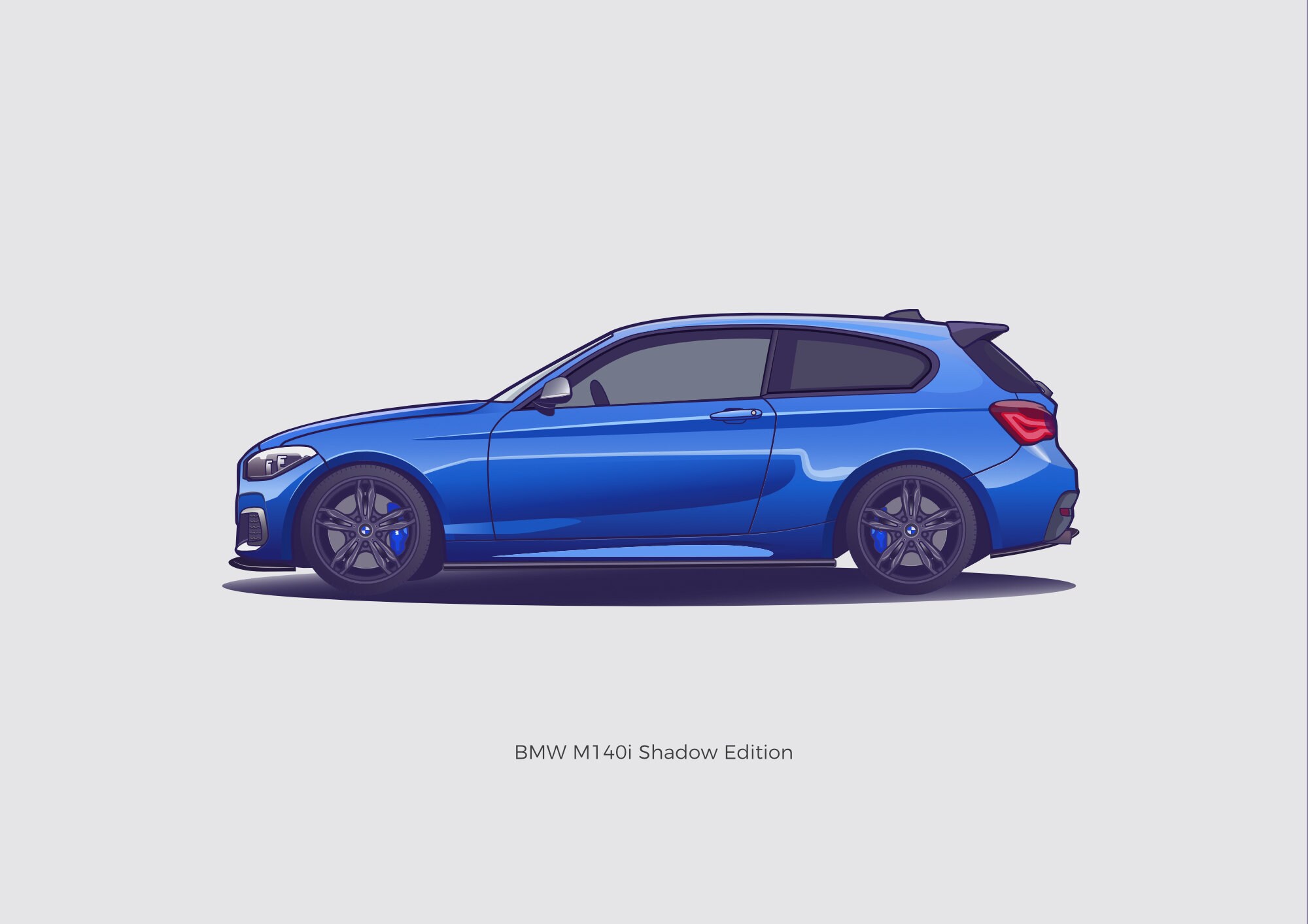 M140i Hot Hatch 3 Door Car Poster Performance Car Print | Etsy
