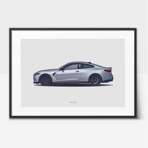 M4 CSL Car Poster Illustrated Sports Car Print - Etsy