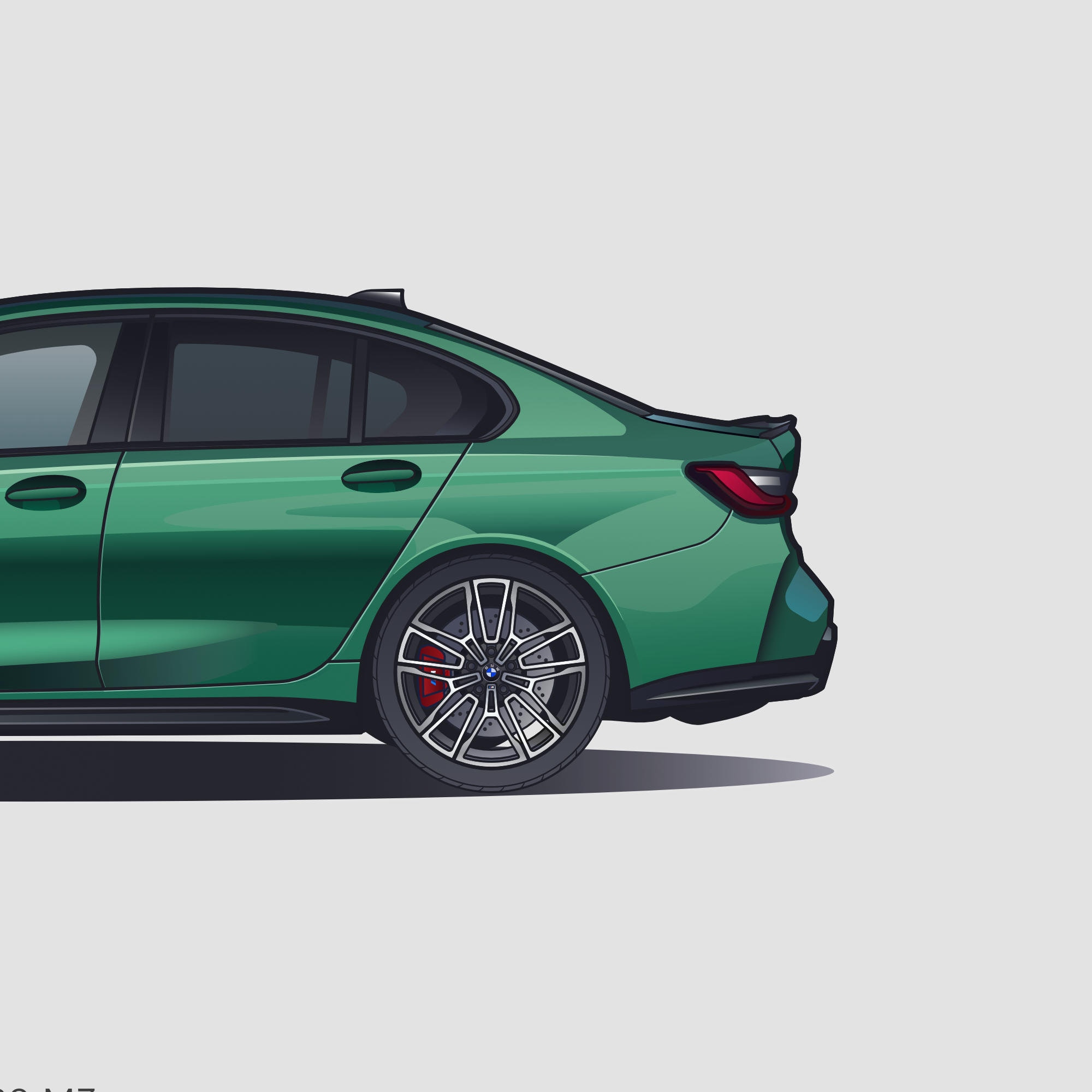 G80 M3 Competition Car Poster Illustrated Sports Car Print | Etsy