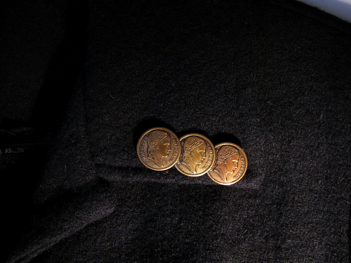 Classic 1950s Vintage Textured Black Wool Coin Button B-line - Etsy