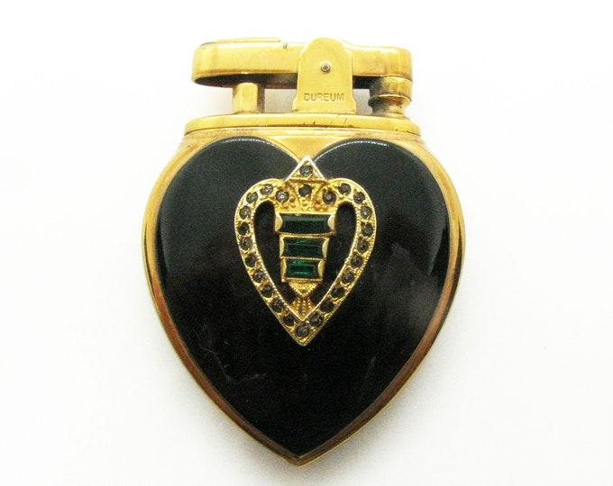 Extremely Rare 1930s Heart-shaped Ronson Dureum Lighter W/ Jeweled ...