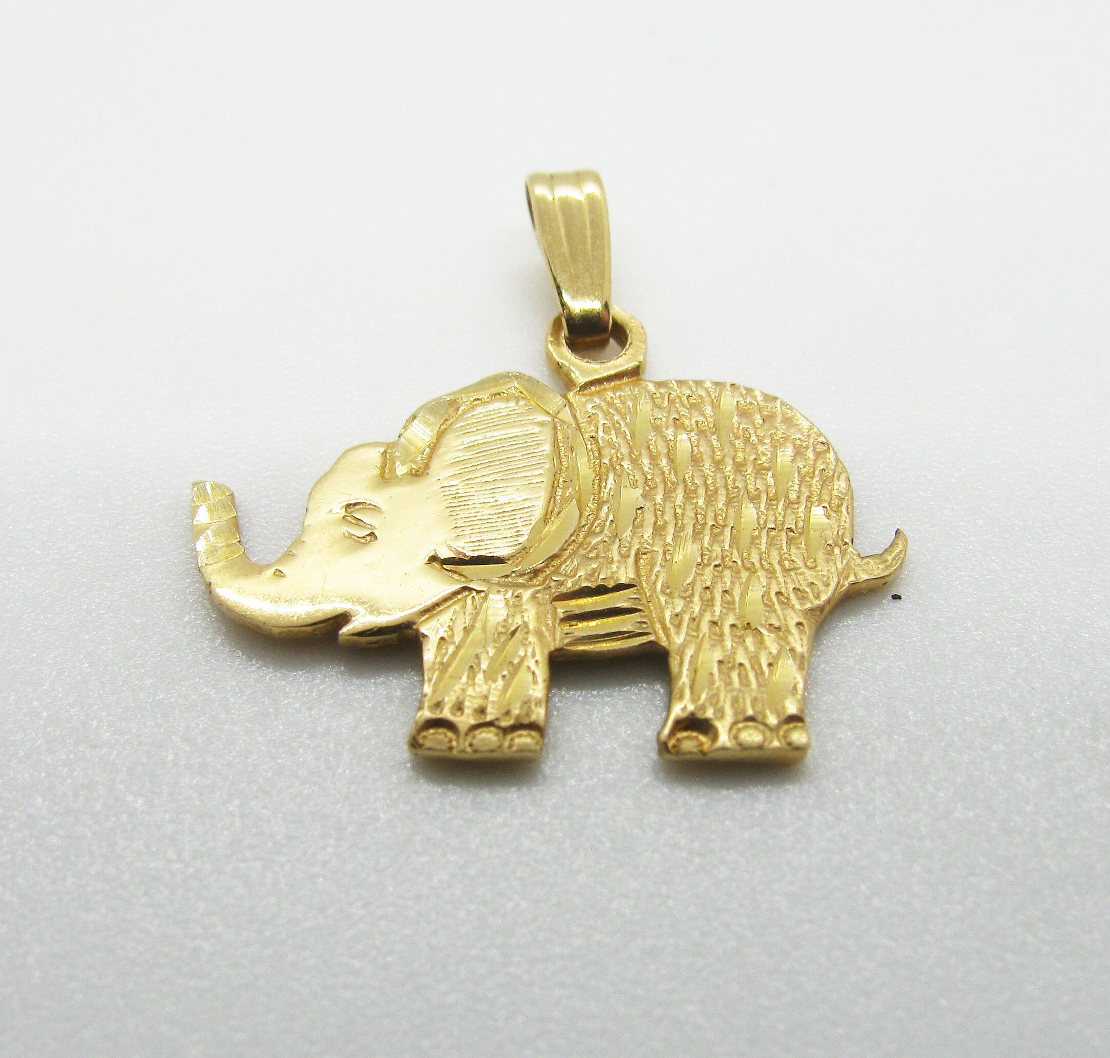 Nicely Detailed Vintage 14K Gold Elephant Pendant - Etsy