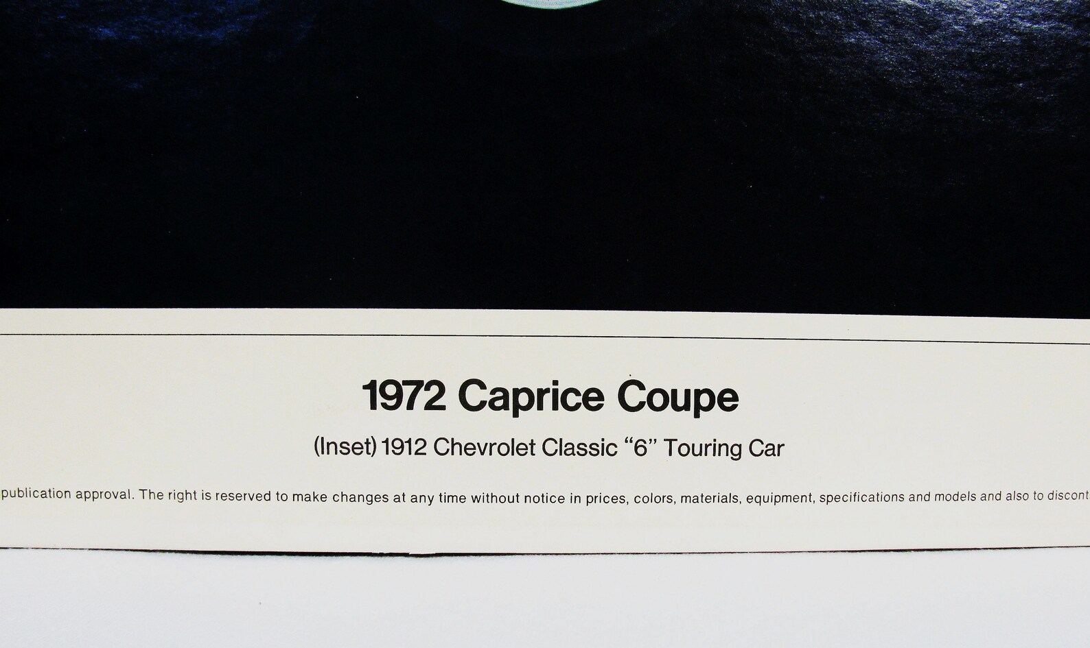 Vintage 1972 Chevrolet Caprice Coupe Dealership Cardboard Sign 32 X 18 ...