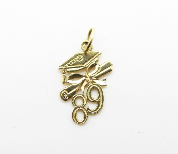Vintage 1989 14K Gold Oroamerica Diamond Cut Graduation Charm | Etsy