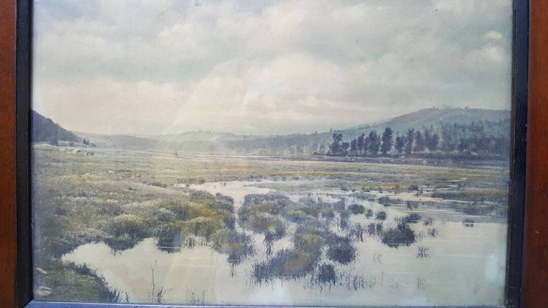 Antique Lithograph Landscape in Beautiful Period Frame - Etsy