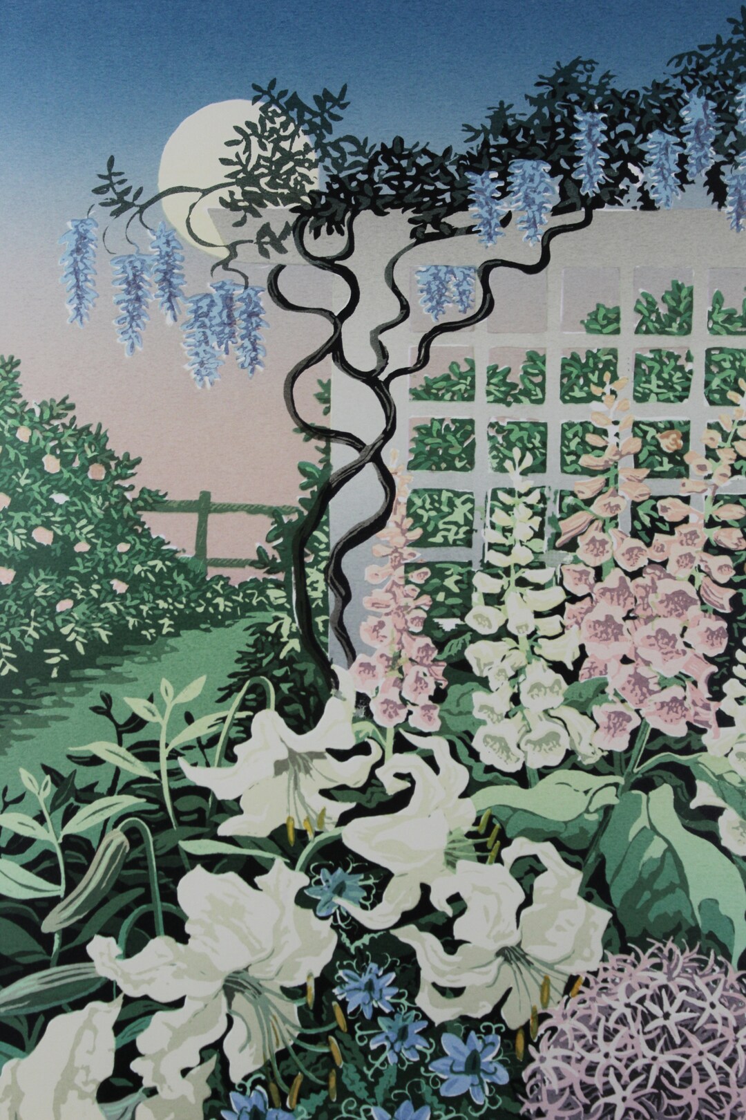 Beautiful Serigraph by Nancy Spaulding Signed & Numbered 9/92 westeria ...