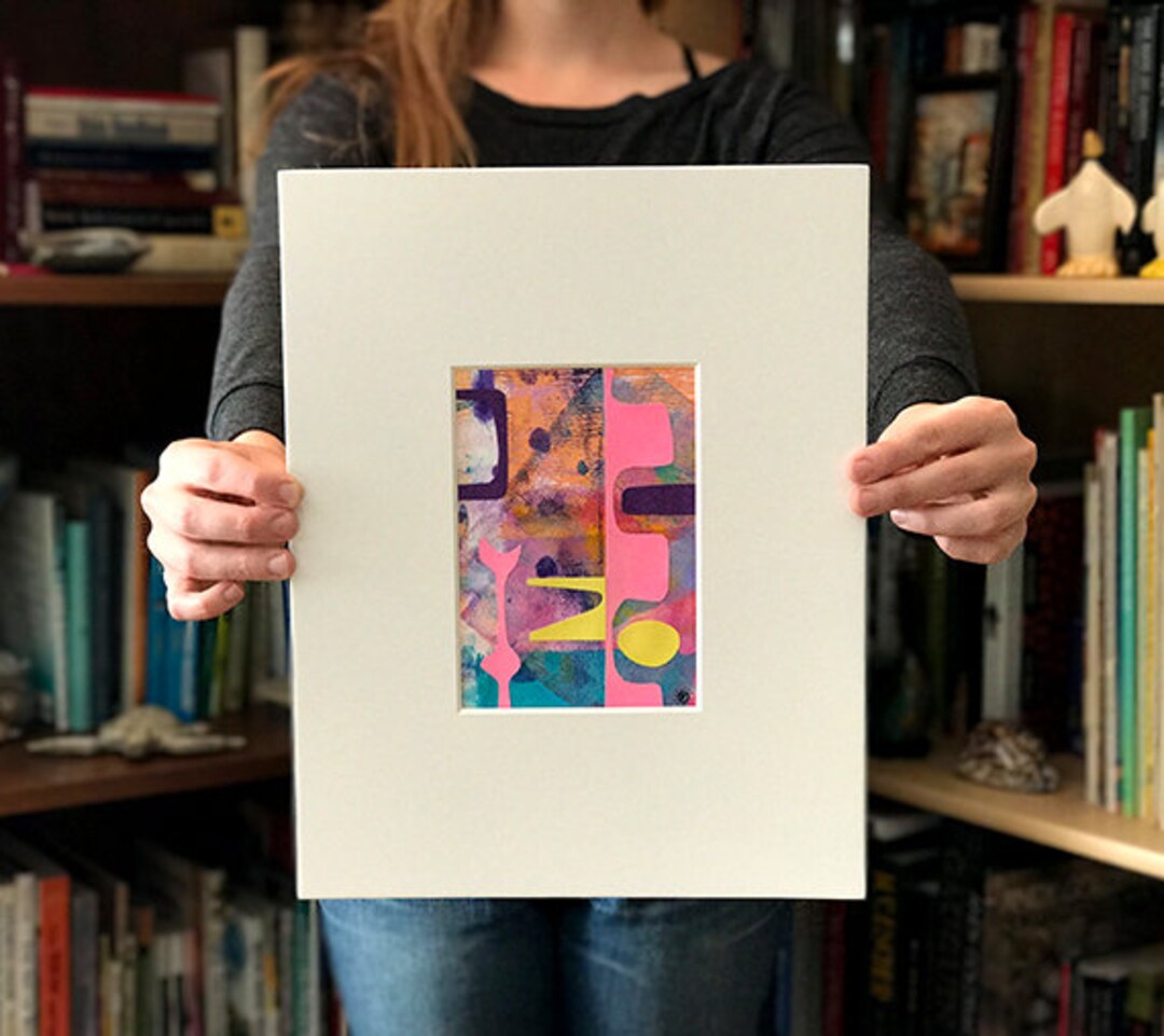 Original Wall Art Collage Mixed Media Monoprint Abstract Modern - Etsy