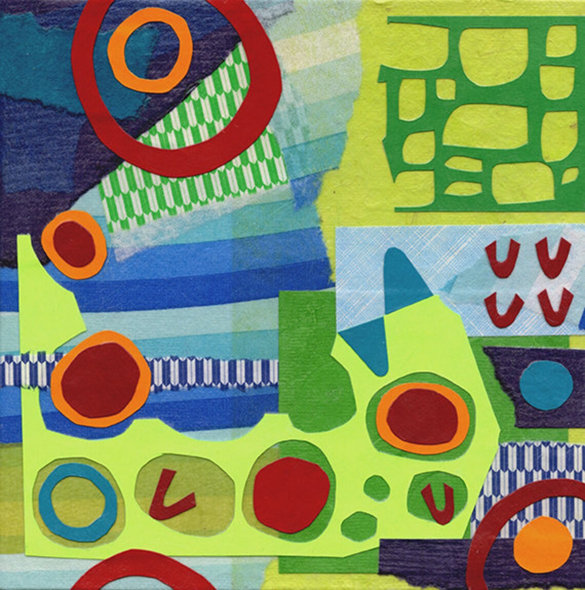 Wall Decor Paper Cut Out Collage Abstract Modern Mixed Media Original ...