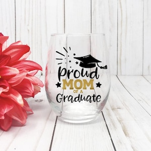 Proud Mom of Graduate, Proud Mom Gift, Graduation Gift, Graduation Wine ...