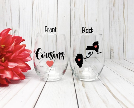Cousins Wine Glass Long Distance Cousin Gift Custom Cousin | Etsy