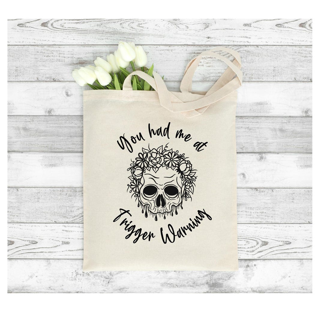 Dark Romance Book Tote, Trigger Warning Bag, Smut Tote, Library Bag ...