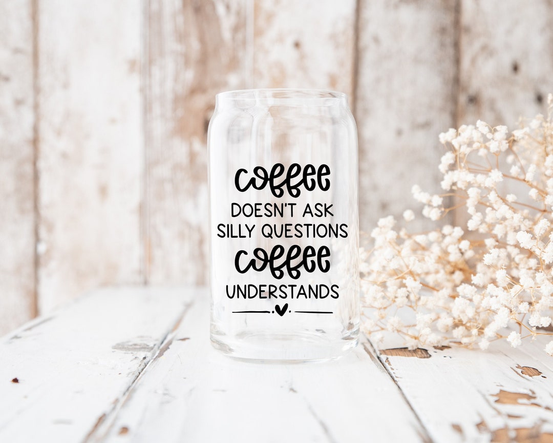 Ice Coffee Glass, Coffee Funny Coffee Cup, Adult Humor Gift, Birthday ...