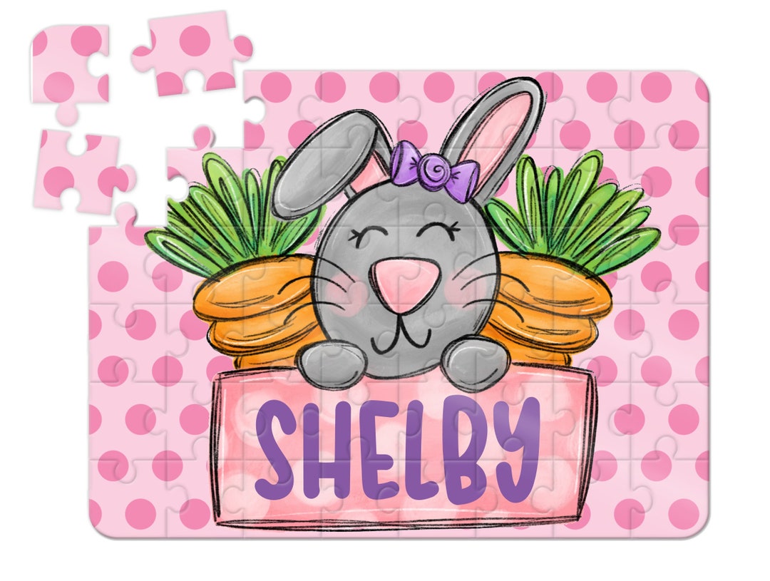 Kids Personalized Easter Puzzle, 48 Piece Puzzle, Easter Party Favors ...