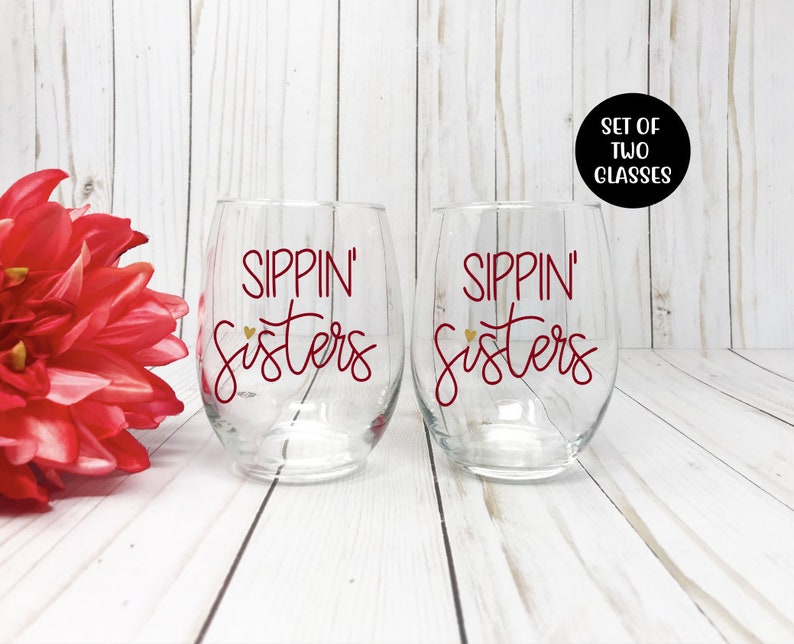 Sister Wine Glass Best Friend Wine Glass Gift For Sister | Etsy