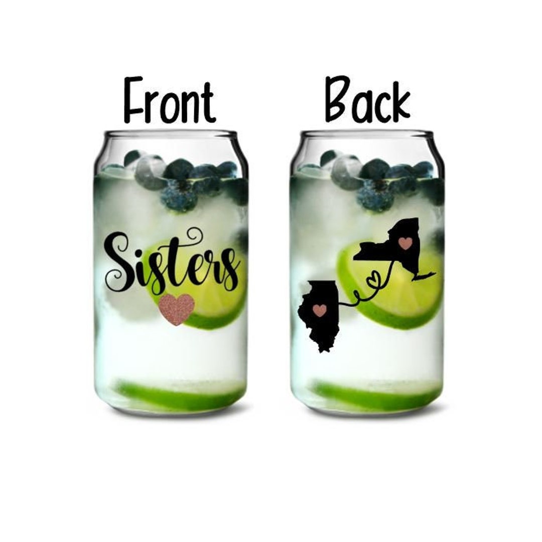 Sister Beer Can Glass, Best Friend Gift, Sister Birthday Gift, Sister ...