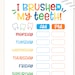 Teeth Brushing Chart / DIGITAL / I Brushed My Teeth / Kids Brushing ...
