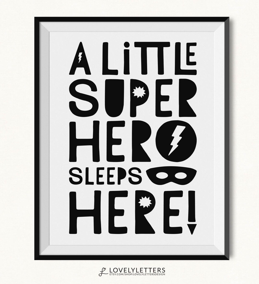 A Little Superhero Sleeps Here Printable / Superhero Print / Superhero ...