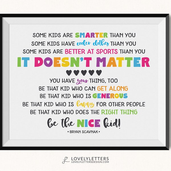 Be the Nice Kid - Etsy