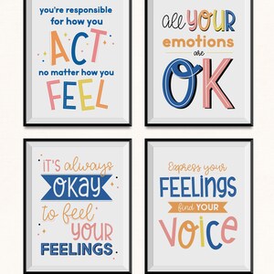 Feelings Print / Kids Mental Health Prints / DIGITAL / Emotions ...