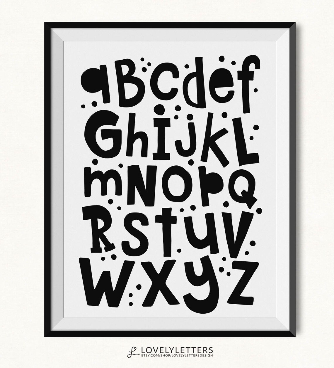 Monochrome Alphabet / Alphabet Print / DIGITAL / Alphabet - Etsy