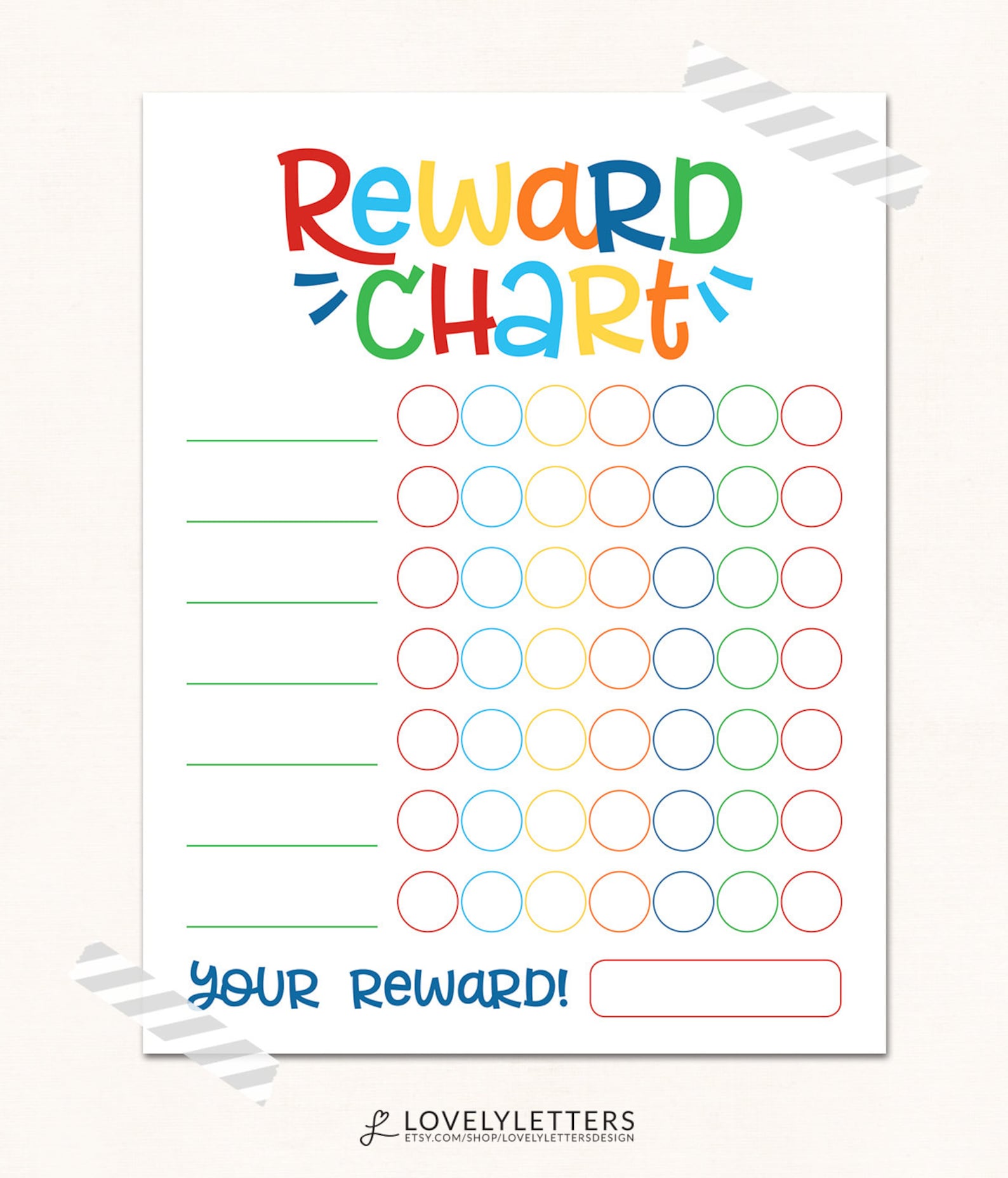 Reward Chart / DIGITAL / Kids Reward Chart / Progress Chart / Reward ...