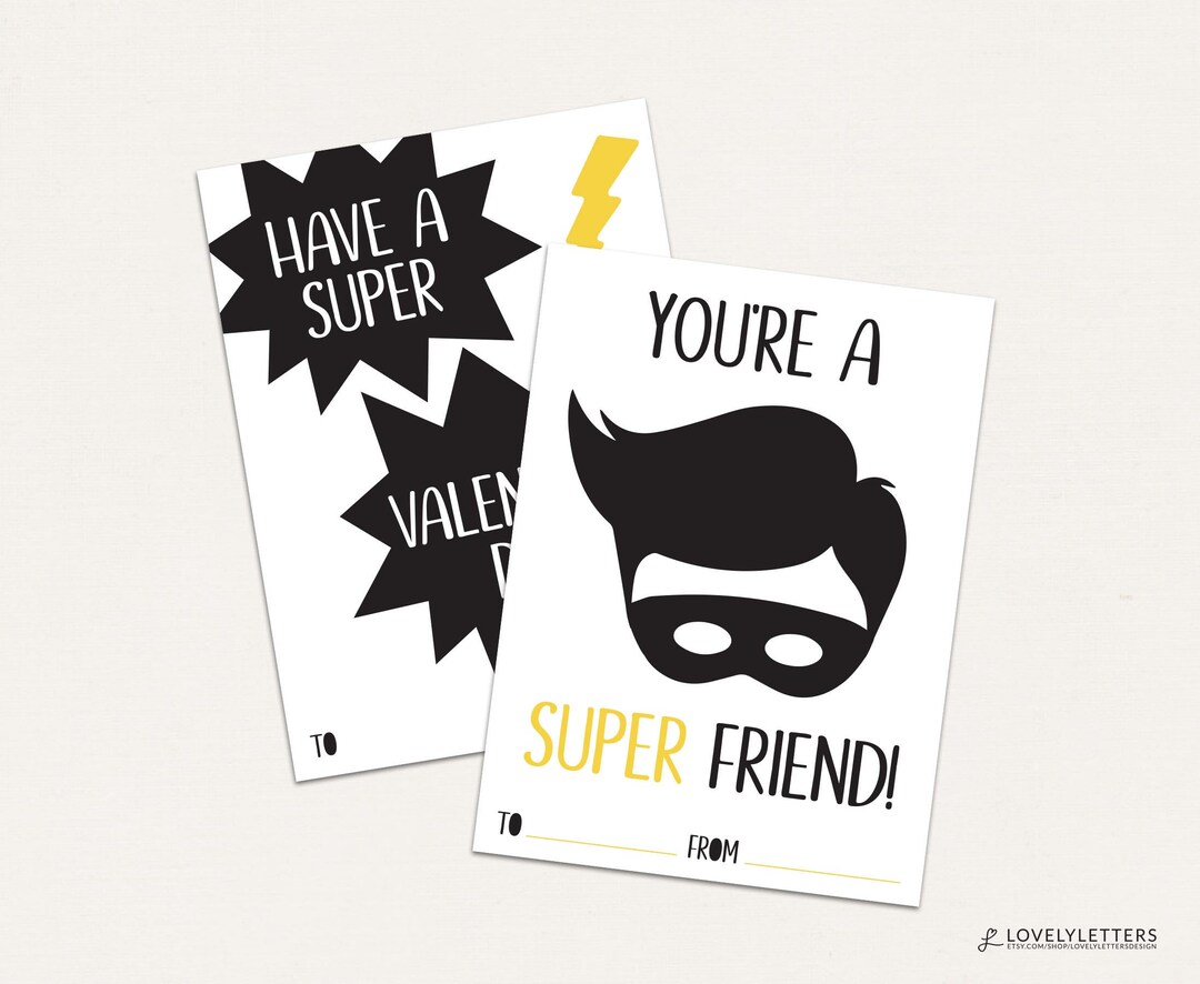 Superhero Valentine Cards / DIGITAL / Hero Valentines / Superhero ...